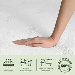 Furinno Angeland Luxury III Gel Infused Memory Foam Mattress/CertiPUR-US Certified/Pressure Relieving/Hypoallergenic, 10-Inch, Queen,White