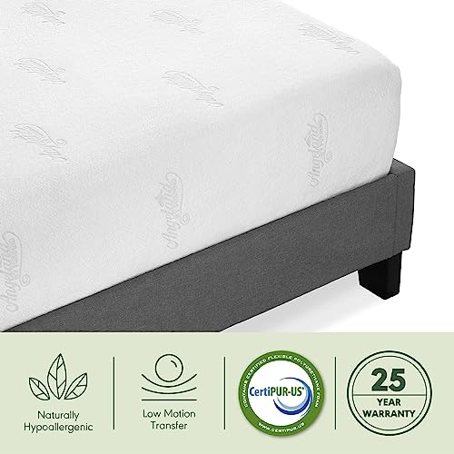 Furinno Angeland Luxury III Gel Infused Memory Foam Mattress/CertiPUR-US Certified/Pressure Relieving/Hypoallergenic, 10-Inch, Queen,White