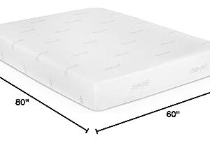 Furinno Angeland Luxury III Gel Infused Memory Foam Mattress/CertiPUR-US Certified/Pressure Relieving/Hypoallergenic, 10-Inch, Queen,White