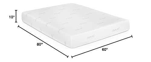 Furinno Angeland Luxury III Gel Infused Memory Foam Mattress/CertiPUR-US Certified/Pressure Relieving/Hypoallergenic, 10-Inch, Queen,White