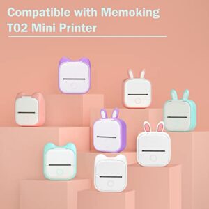 Memoking T02 Protective Case-Bunny Ears Shape Soft Silicone BPA-Free Cute Design Printer Cover, Compatible with T02 Mini Bluetooth Wireless Portable Mobile Pocket Printer, White