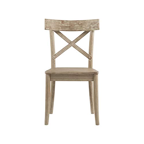 Bowery Hill 19'' Transitional Wood X-Back Side Chair in Natural (Set of 2)