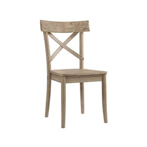 Bowery Hill 19'' Transitional Wood X-Back Side Chair in Natural (Set of 2)