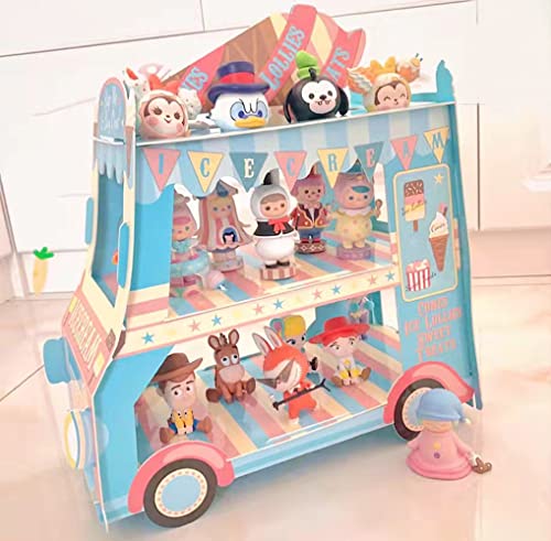 Pobbaami 3 Tier Cupcake Stand Ice Cream Truck Van Cake Stand Display Decor Cars Cupcake Stand Paper Holder for Theme Birthday Party Cart Table Centerpiece Decorations Kids Baby Shower Favors Supplies