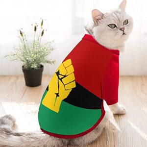 FunnyStar Black Power African Flag Warm Fleece Lined Dog Sweatshirt Pullover Cat Sweater Comfortable Pet Clothes red-style S