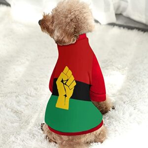 FunnyStar Black Power African Flag Warm Fleece Lined Dog Sweatshirt Pullover Cat Sweater Comfortable Pet Clothes red-style S