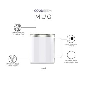 GOODBREW GoodBrew Camp Mug Stainless Steel Insulated Mug with Strainer Lid Double Wall Comfortable Grip