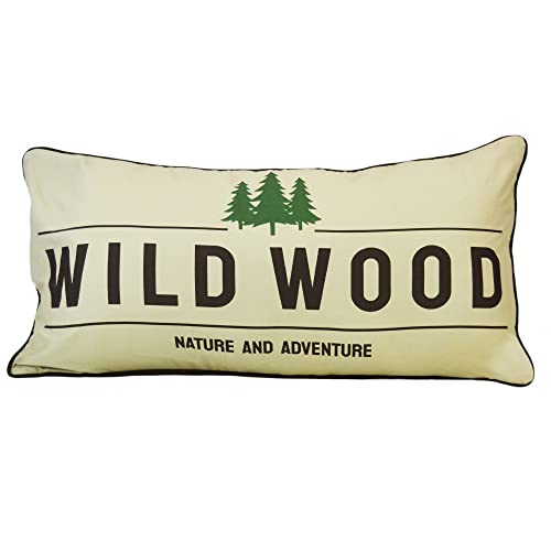 Donna Sharp Throw Pillow - The Great Outdoors Lodge Decorative Throw Pillow with W. Wood Pattern - Rectangle