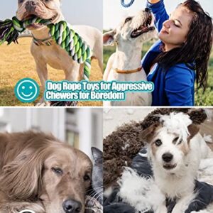 Heibizi Dog Toys for Large Dogs Aggressive Chewers, Valued Durable Dog Rope Toys Pack for Medium Large Breed, Interactive Tug of War Toys for Dogs, Dog Gifts