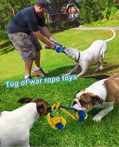 Heibizi Dog Toys for Large Dogs Aggressive Chewers, Valued Durable Dog Rope Toys Pack for Medium Large Breed, Interactive Tug of War Toys for Dogs, Dog Gifts