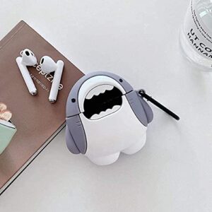 AirPod Pro Case for AirPods Pro Cover Air Pods Pro Cases, Cute 3D Cartoon Luxury Trendy Cute Fancy Funny Aesthetic for Girls Boys Men Teen Kids, Soft Silicone Fashion Character Skin Shark Cases