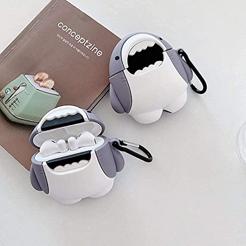 AirPod Pro Case for AirPods Pro Cover Air Pods Pro Cases, Cute 3D Cartoon Luxury Trendy Cute Fancy Funny Aesthetic for Girls Boys Men Teen Kids, Soft Silicone Fashion Character Skin Shark Cases