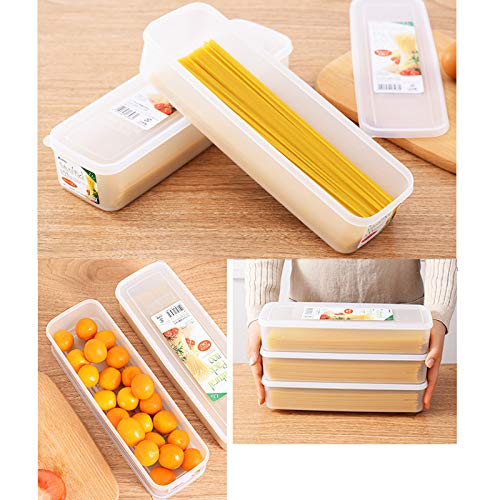 Bppyvct 3Pcs Pasta Storage Container, Plastic Spaghetti Food Storage Box, Noodle Canister With Lid for Spaghetti, Noodles, Pasta, Eggs, Fruits Snacks