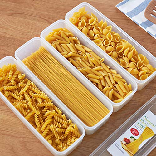 Bppyvct 3Pcs Pasta Storage Container, Plastic Spaghetti Food Storage Box, Noodle Canister With Lid for Spaghetti, Noodles, Pasta, Eggs, Fruits Snacks