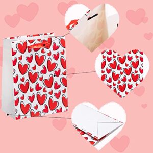 JOYIN Valentine's Day Paper Gift Bags with Handle, Paper Wrapping Kraft Bags for Funny Gift Giving Novelty Gift Exchange Gift Wrapping Valentines Gift Bags Party Favors (Colorful)