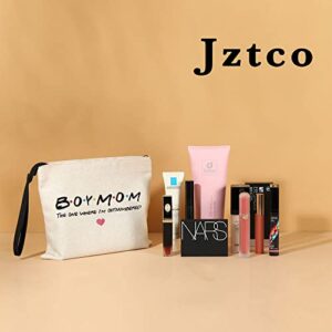 Jztco Boy Mom, Baby Shower Gifts for Mom First Time, Christmas Birthday Unique Thanksgiving Funny Mothers Day, New Mom to Be - Boy Mom The One Where I'm Outnumbered – Boy Mom Makeup Bag