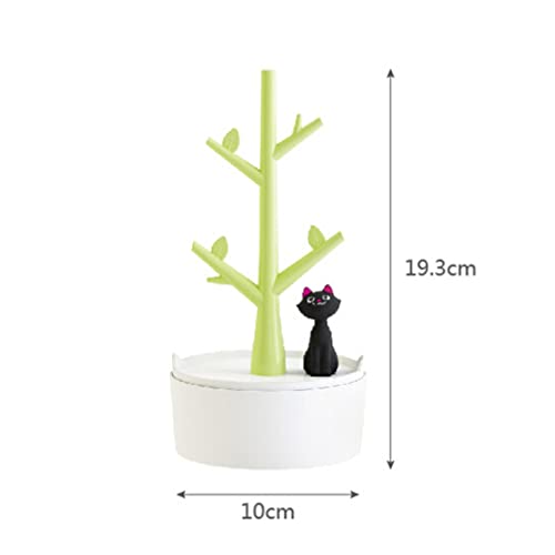 USHOBE Jewelry Display Tree Cat Design: Earring Display Stand Tabletop Cute Earrings Organizer Necklace Holder Tower Earring Tree Tower Ear Stud Holder for Trinkets Organizer Random Color