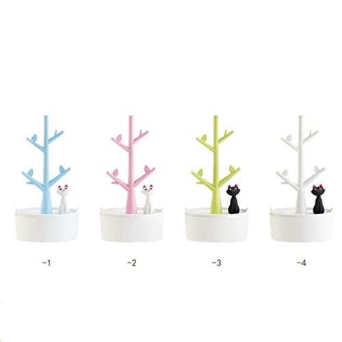 USHOBE Jewelry Display Tree Cat Design: Earring Display Stand Tabletop Cute Earrings Organizer Necklace Holder Tower Earring Tree Tower Ear Stud Holder for Trinkets Organizer Random Color