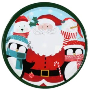 Large Round Christmas Platters 13.75 in. for Holiday Settings Set of 3