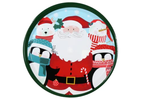 Large Round Christmas Platters 13.75 in. for Holiday Settings Set of 3