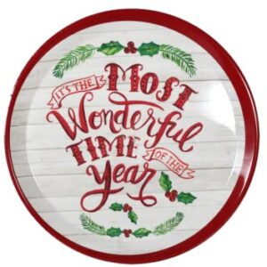 Large Round Christmas Platters 13.75 in. for Holiday Settings Set of 3