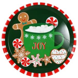 Large Round Christmas Platters 13.75 in. for Holiday Settings Set of 3