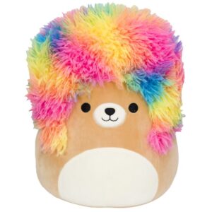 squishmallow by kelly toy leonard the rainbow mane hair lion - 14 inches!