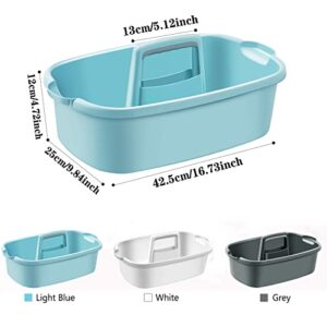 Haundry Large Cleaning Supplies Caddy with Handle, Plastic Storage Bucket Organizer for Cleaning Products, Shower Caddy Basket for Car, Dorm, Bathroom, Garden, Kitchen - Blue