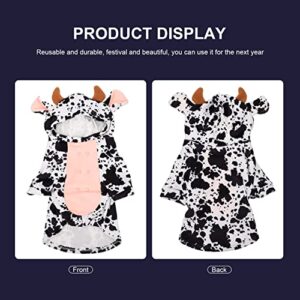 Pet Cow Costume, Puppy Cow Hoodie Pet Outfit Decorative Cat Dog Outfit Dog Cosplay Clothes Comfy Winter Pajamas