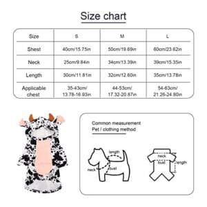 Pet Cow Costume, Puppy Cow Hoodie Pet Outfit Decorative Cat Dog Outfit Dog Cosplay Clothes Comfy Winter Pajamas