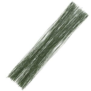 floral wire 26 gauge, 100 pcs green florist flower wire stems floral wire for crafts bouquet stem wrapping wreath making supplies flower arrangement supplies (14 inch)