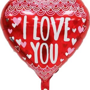 AVMBC Red Heart Shaped Foil Balloons I Love You Valentine's Day Heart Balloons Romantic Valentine's Day Wedding Confession Courtship Party Decor 10 Pcs