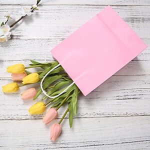 24Pcs Birthday Gift Bags Multicolor Pastel Portable Bags Party Treat Paper Kraft Favor Sweet 8.7x6.3x3.2inches Candy Gift with Handles for Party Wedding Celebrations (Small)