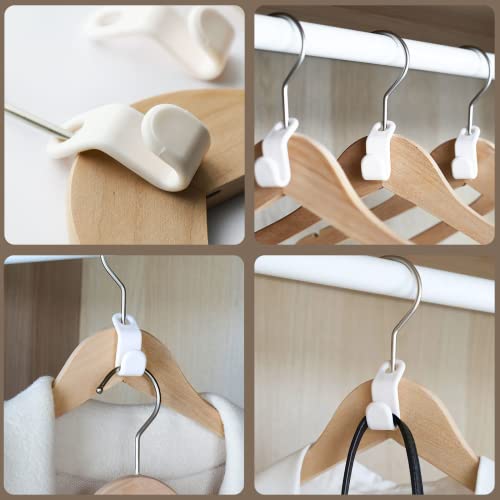 AOOF 60PCS Clothes Hanger Connector Hooks 4-Colors Hanger Extender Clips Plastic Cascading Clothes Hooks for Wardrobe