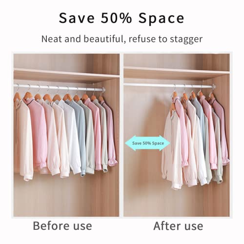 AOOF 60PCS Clothes Hanger Connector Hooks 4-Colors Hanger Extender Clips Plastic Cascading Clothes Hooks for Wardrobe