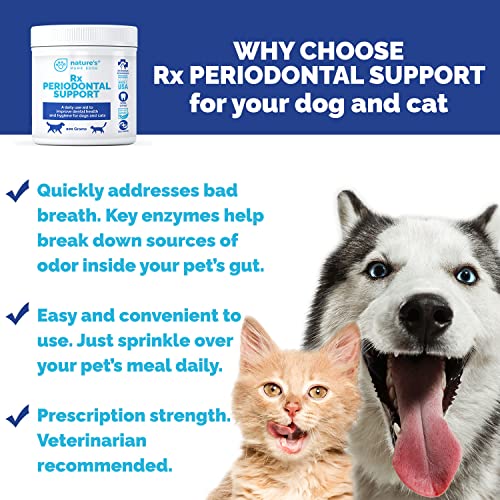 Rx PERIODONTAL Support-Dental Care for Dogs and Cats. Eliminates Bad Breath, Plaque, and Tartar. Promotes Healthy Teeth and Gums. Extra Large, 200 Grams.