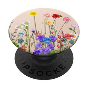 cute wildflowers floral bouquet phone popper popsockets swappable popgrip