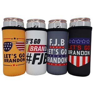 let's go brandon republican gifts - fjb ferk jer berdin lgbfjb lgb patriotic libertarian dad birthday gift, fathers day funny beer gifts for men who have everything, 12 oz. slim can insulator sleeve