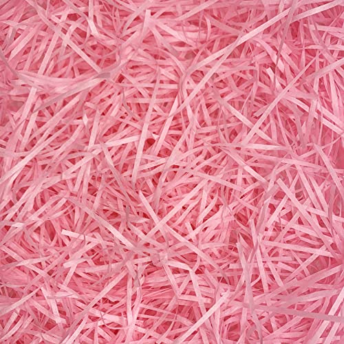 PEVOGON Pink Easter Grass Raffia Filler Paper Shreds for Easter Basket Gift Packaging Filling Egg Stuffer Party Supplies Decoration, 200G