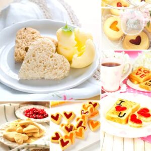 Crethinkaty Sandwich Cutters,Mini Sandwich Cutter and Sealer Bread Crust Cutter DIY Pocket Sandwich with Vegetable and Fruit Cutters Shapes Cookie Cutters Lunchbox and Party Platters for Kids