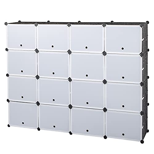 ERRTT 8-Tier Portable 64 Pair Shoe Rack Organizer 32 Grids Tower Shelf Storage Cabinet ERRTT, Black