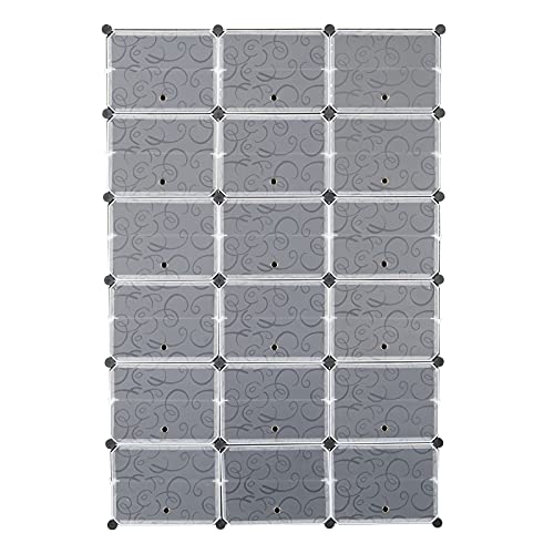 GBNIJ 12-Tier Portable 72 Pair Shoe Rack Organizer 36 Grids Tower Shelf Storage Cabinet ，for , living room, dressing room, Black