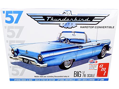 Skill 3 Model Kit 1957 Thunderbird Convertible 2-in-1 Kit 1/16 Scale Model by AMT