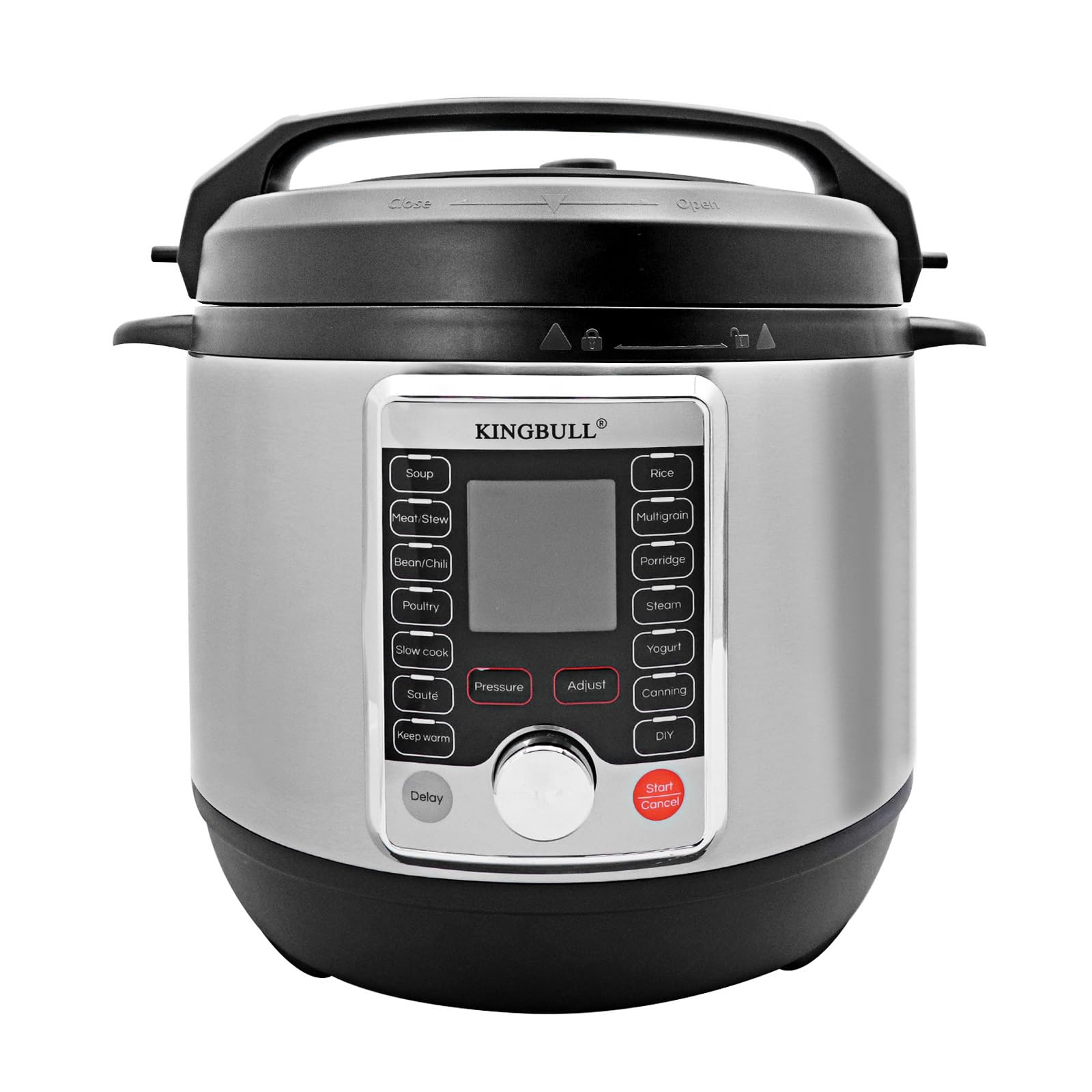 KINGBULL 12-in-1 Electric Pressure Cooker, Slow Cooker, Rice Cooker, Steamer, Sauté, Yogurt Maker & Warmer, One-Touch Programs,Support DIY,Stainless Steel/Black. (6 Quart)