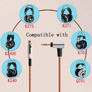 FAAEAL Q701 Cable de actualización,Compatible con AKG K702,K712,K240S,K240MK II,K141,K171,K181,K271S,K271MK II,K241,K175,K275,Pioneer HDJ-2000 Auriculares(3.5mm)