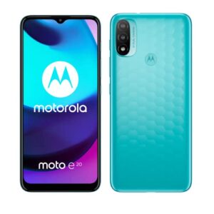 Moto E20 2021 (32GB+2GB) 4G LTE 6.5" Dual SIM GSM Unlocked International Model XT2155 Dual Camera (NOT Verizon Boost Sprint At&T Cricket) (w/Fast Car Charger Bundle) (Coastal Blue)