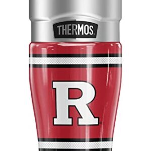 THERMOS Rutgers University OFFICIAL Jersey Stripes STAINLESS KING Stainless Steel Travel Tumbler, Vacuum insulated & Double Wall, 16oz