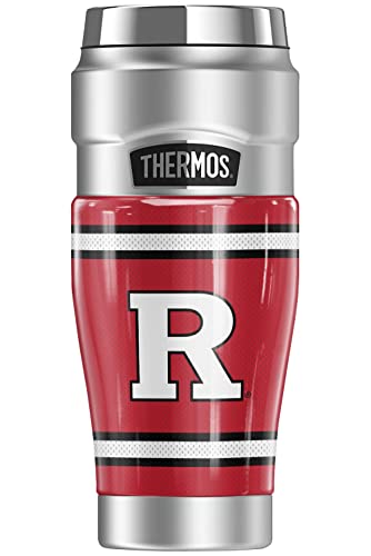 THERMOS Rutgers University OFFICIAL Jersey Stripes STAINLESS KING Stainless Steel Travel Tumbler, Vacuum insulated & Double Wall, 16oz