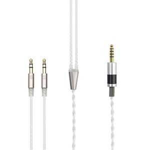 newfantasia 4.4mm balanced male 6n occ copper single crystal silver plated cable compatible with hifiman sundara, ananda, arya, he400se, deva-pro, he4xx, he-400i headphone (2 x 3.5mm version)