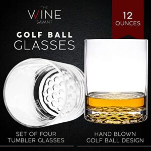 Golf Whiskey Decanter and 4 Liquor Glasses - Decanter & Glass Set - Golf Stick Gifts for Men - Unique Whiskey Decanter Set - Bourbon & Scotch Decanter for Serving Alcohol - Golfer Gifts for Dad